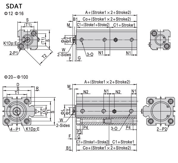 SDA-SDA Series Compact Cylinder-COMPACT CYLINDER-PNEUMATIC CYLINDER ...